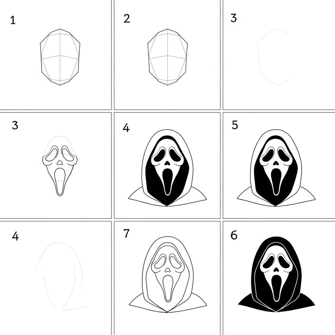 Spooky Ghostface Drawing Tutorials