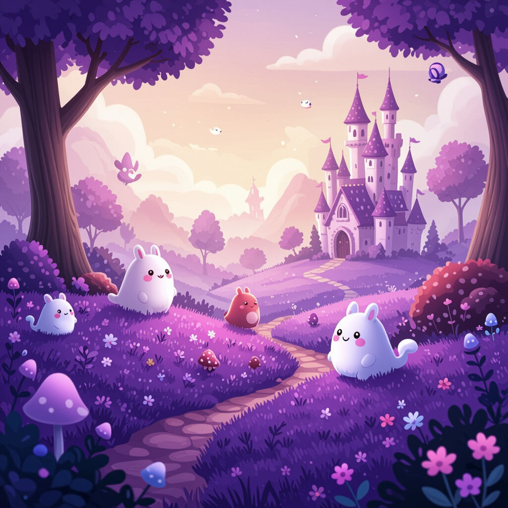Purple Cute Wallpapers - Get Adorable AI-generated Designs