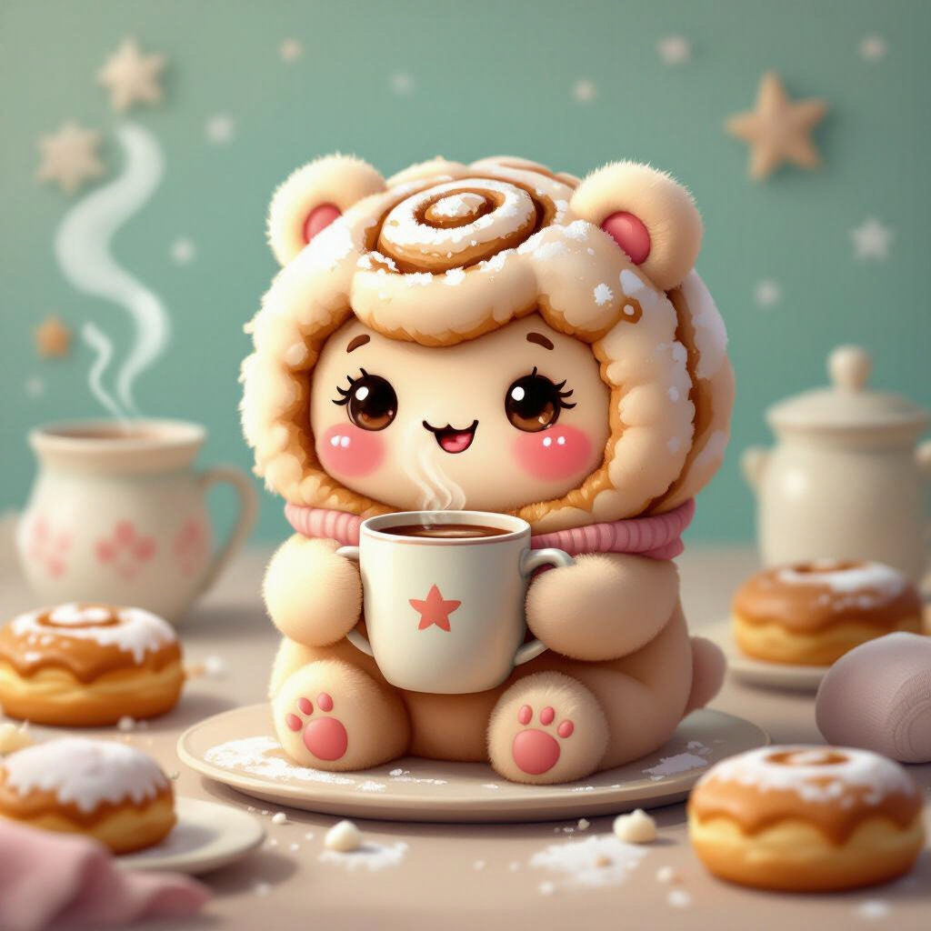 Cute Cinnamon Roll Wallpaper - AI Generated Designs