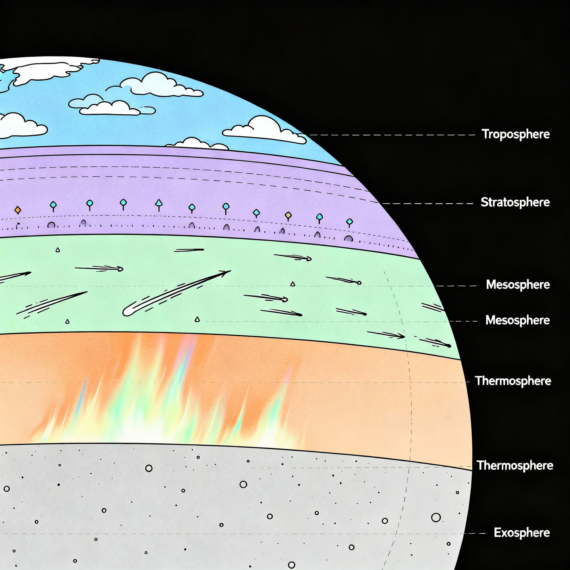 Drawing Layers Of The Atmosphere - AI Art Gallery