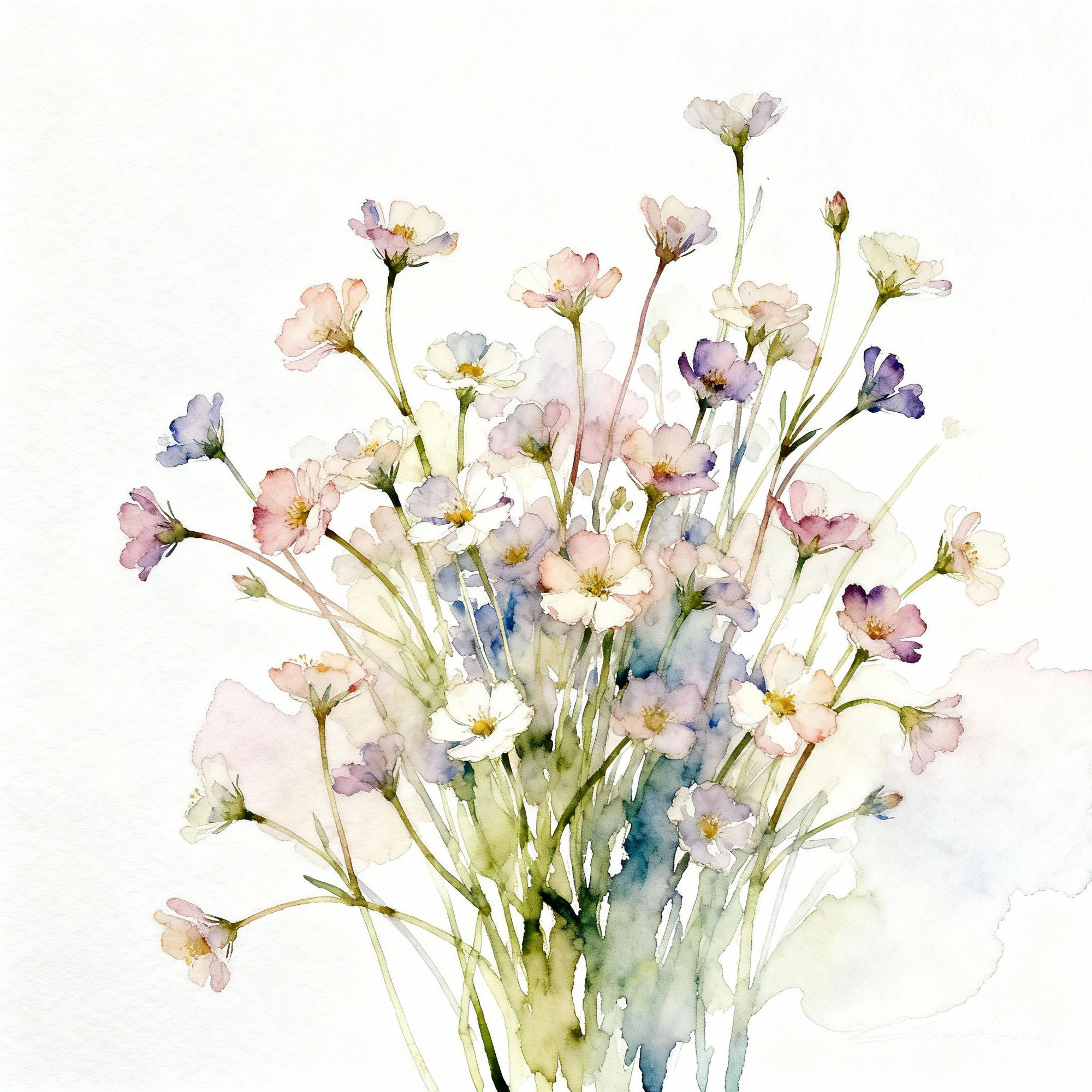 Small Flowers Drawing - AI Art Gallery | Nightcafe