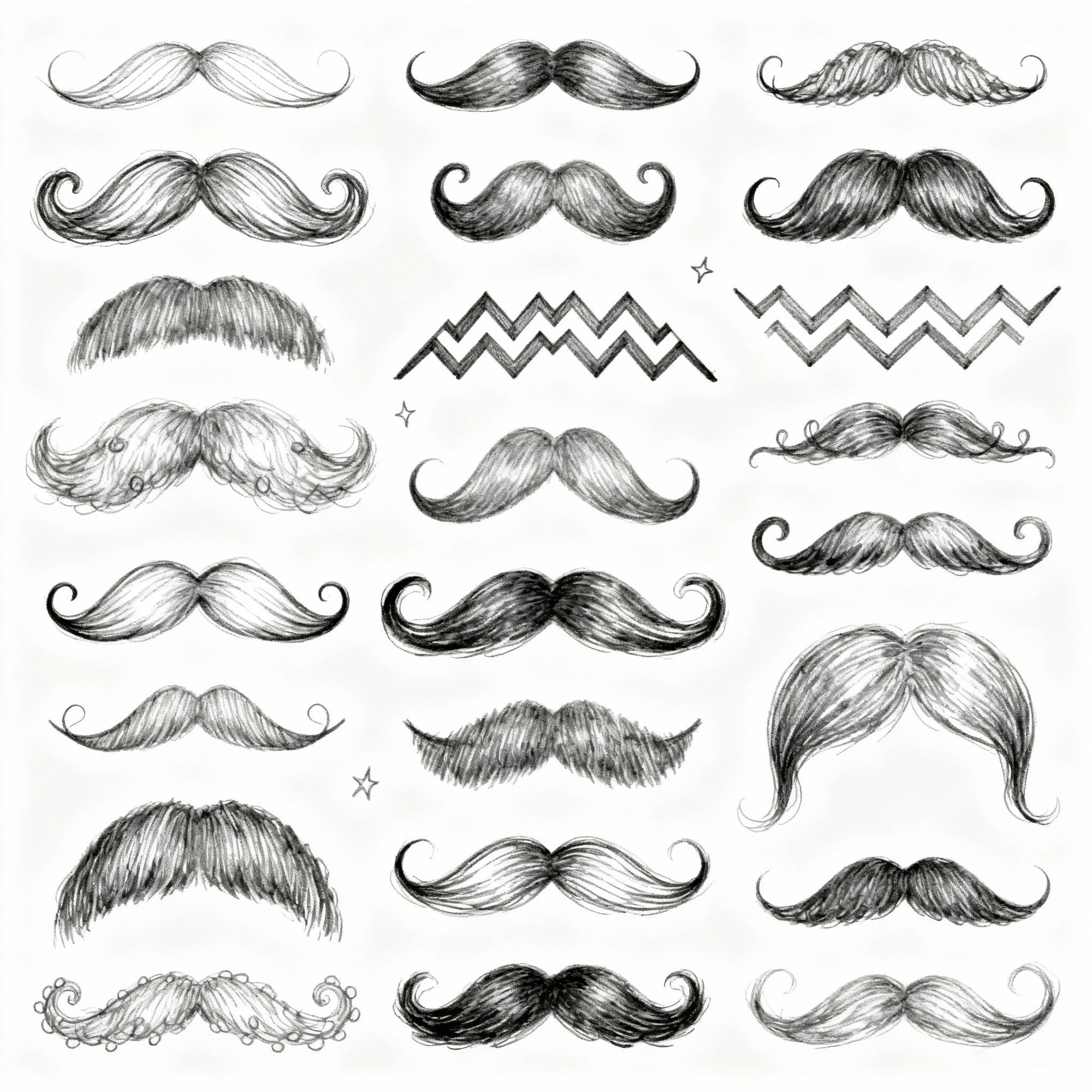Mustache Drawings - AI Generated Art