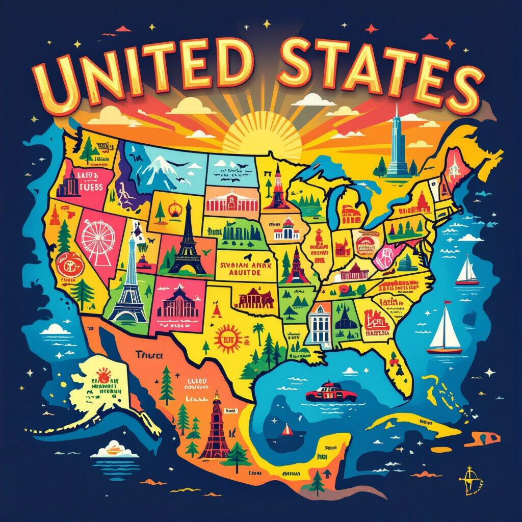 United States Map Images - AI Generated Art