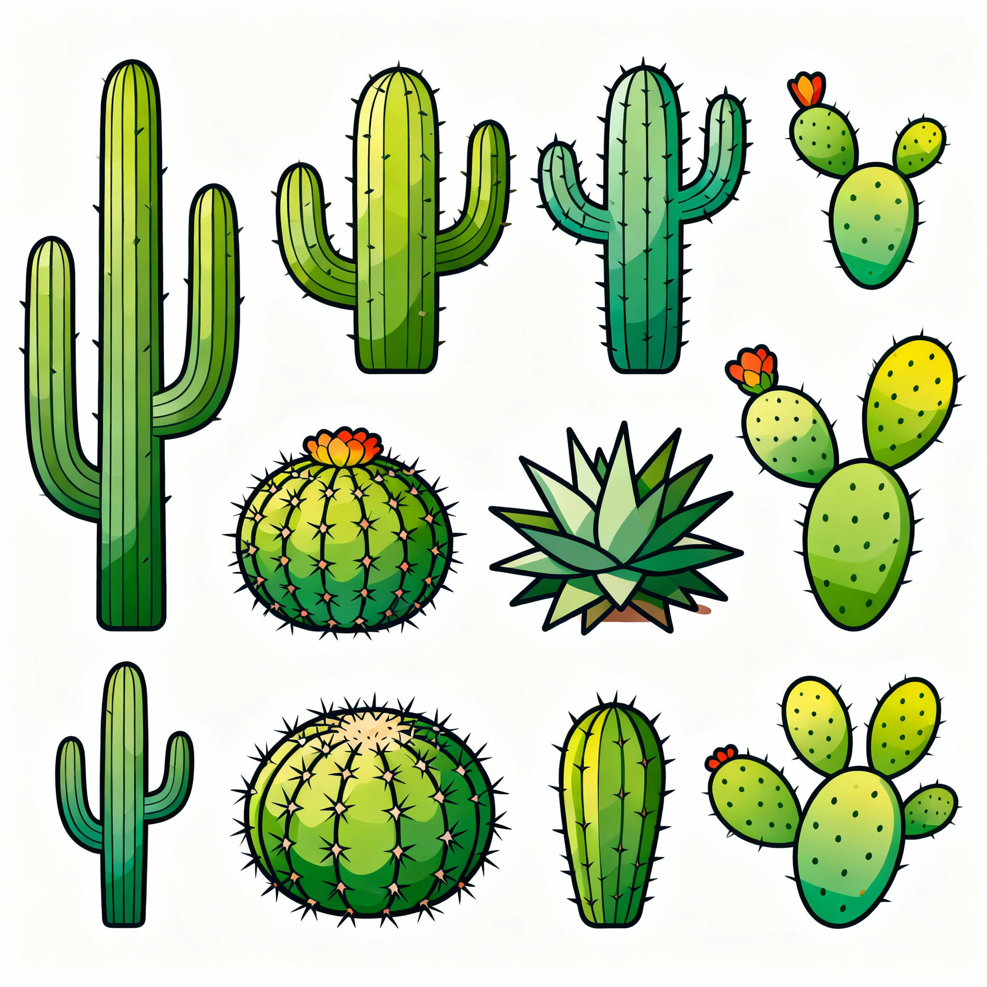 Cactus Clip Art - AI Generated Designs