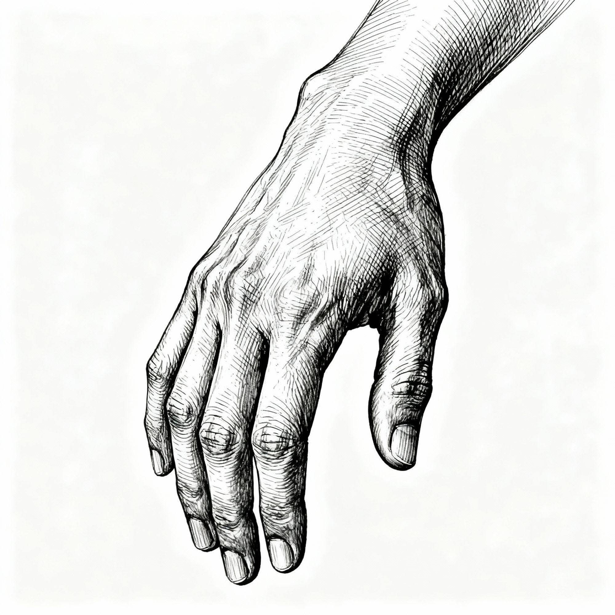 Pen Drawing On Hand - AI Generated Art