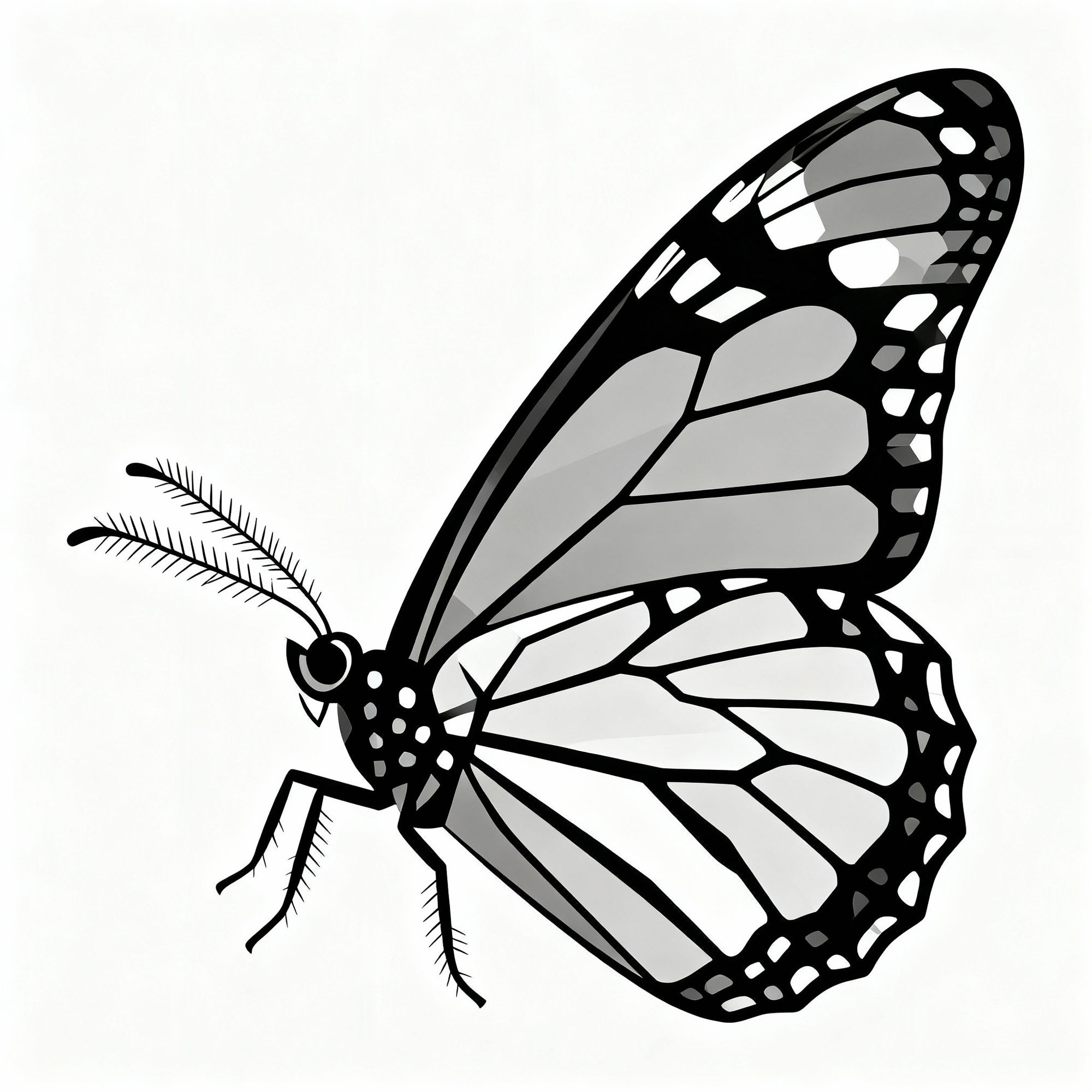 Side Butterfly Drawing - AI Art Gallery | Nightcafe