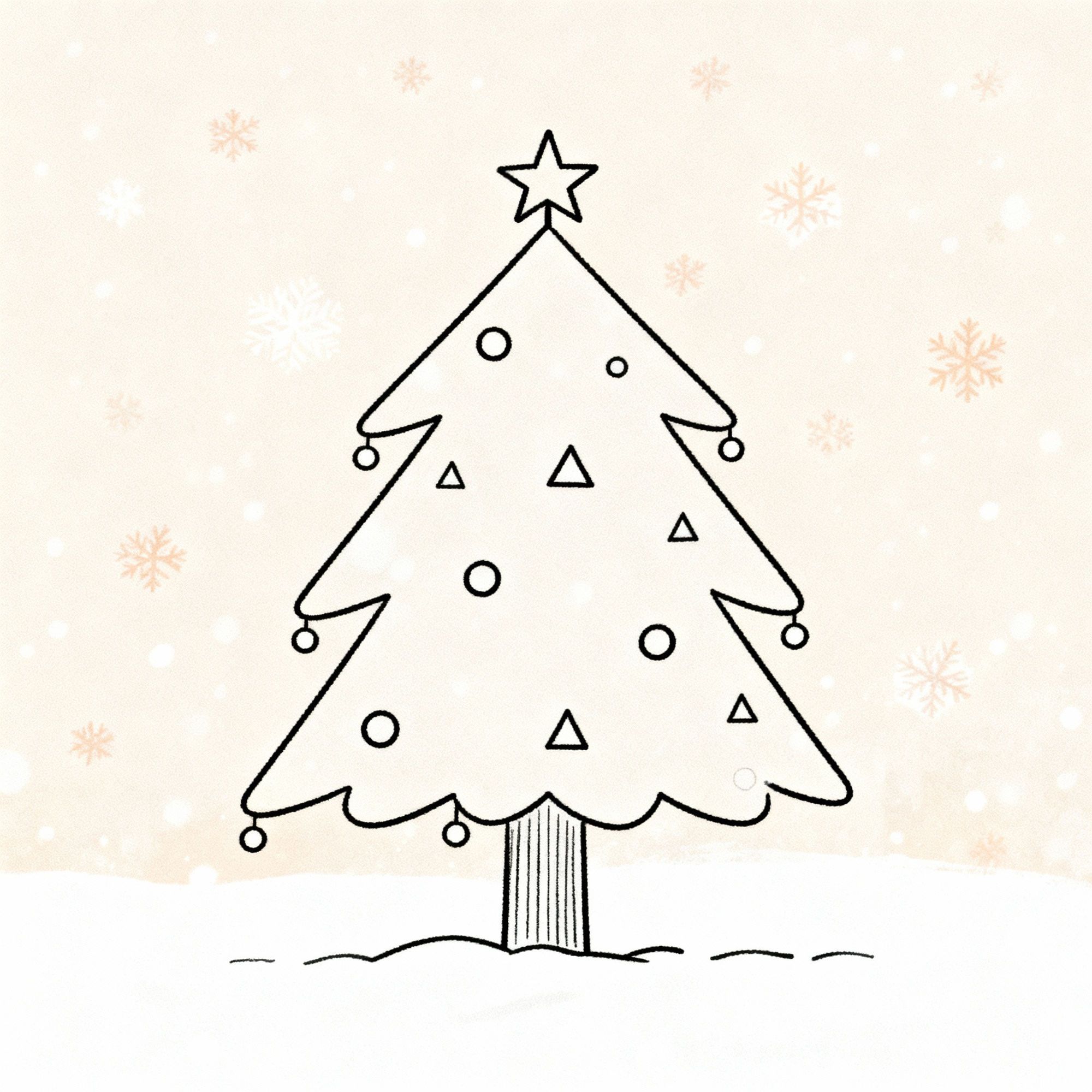 Simple Christmas Tree Drawings - Easy AI Art