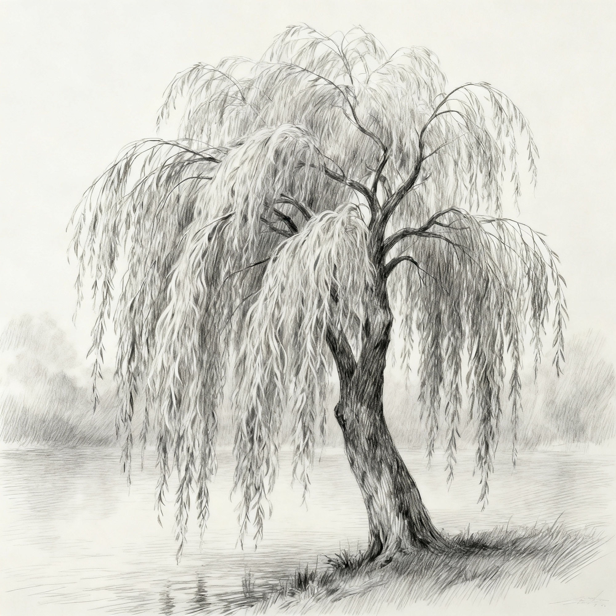 Weeping Willow Drawings - AI Generated Art Gallery
