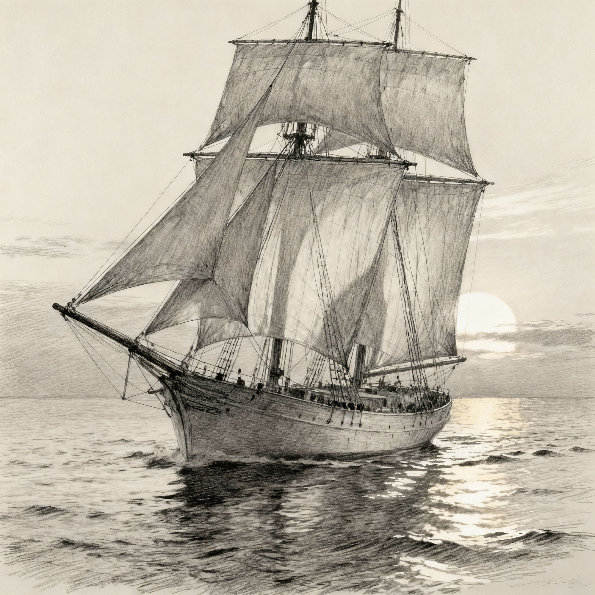 Drawing Of A Boat - AI Generated Art