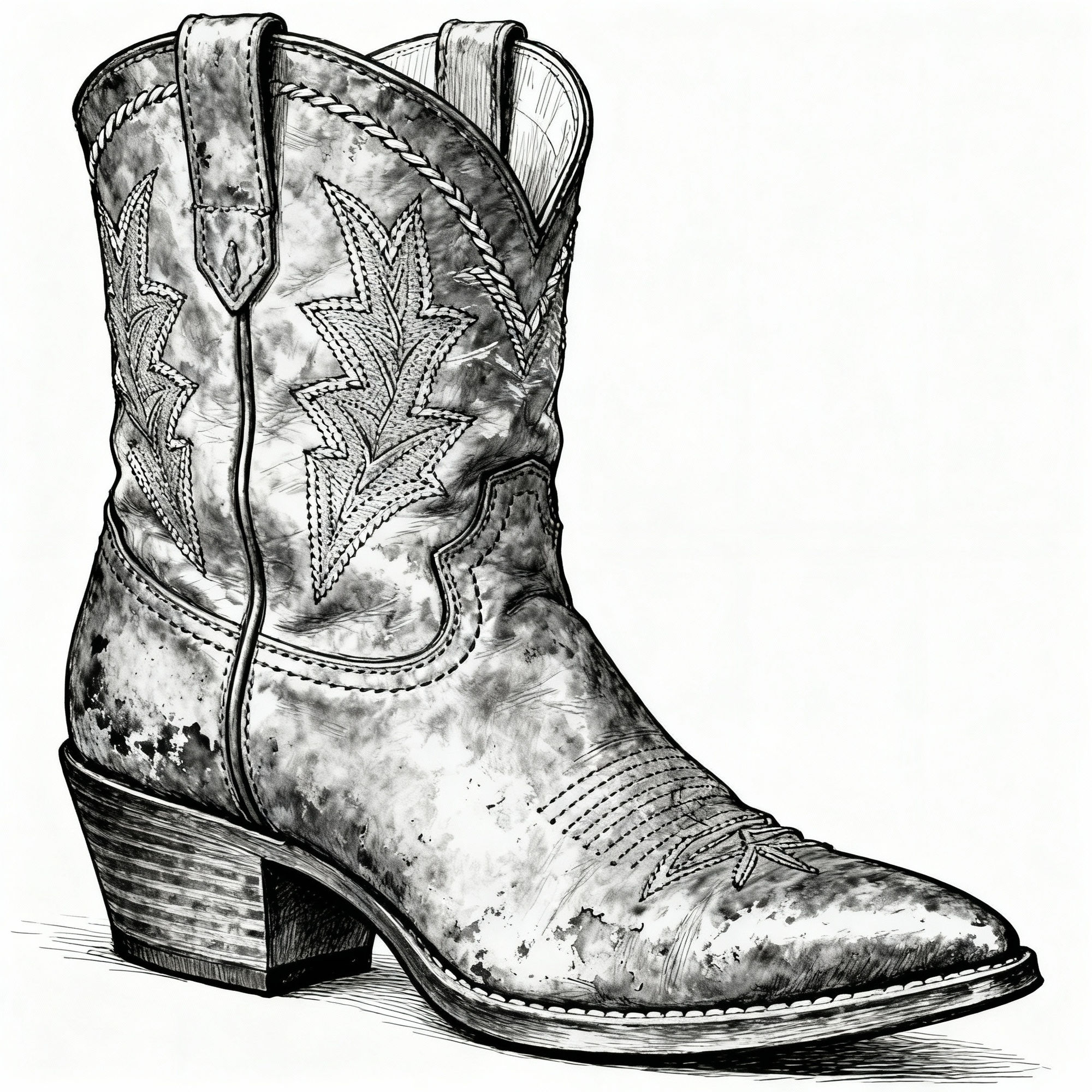 Cowgirl Boot Drawings - Unique AI Art