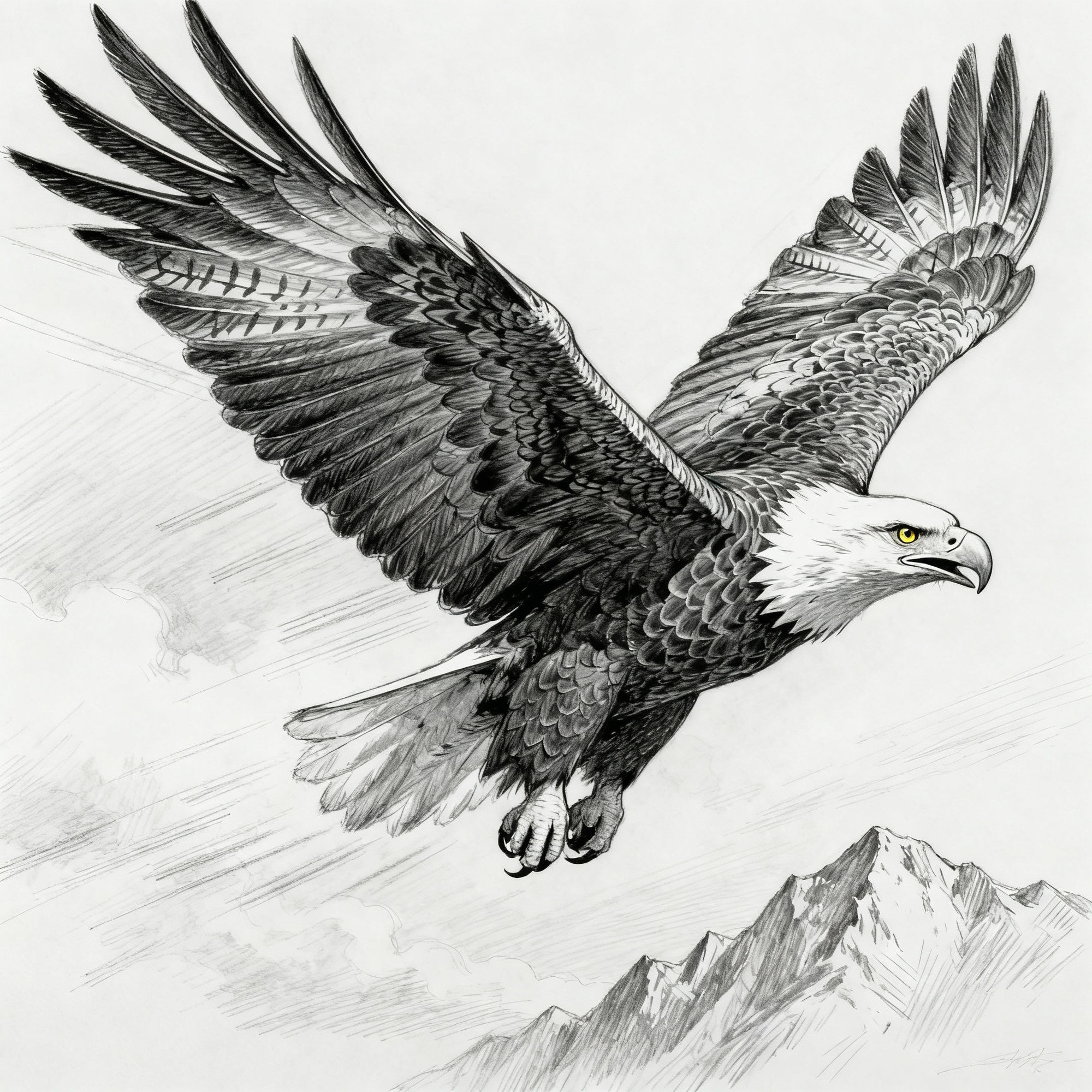 Bald Eagle Sketches - AI Generated Art | Nightcafe