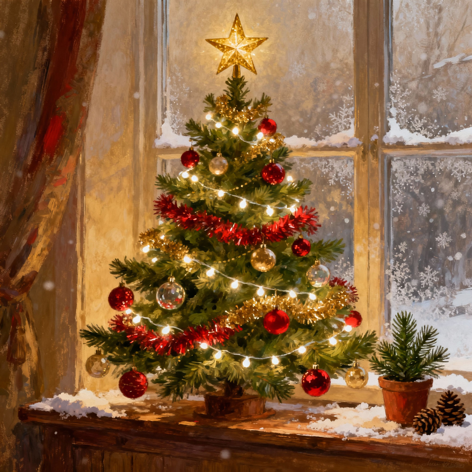 Drawing Of Christmas Tree - AI Art