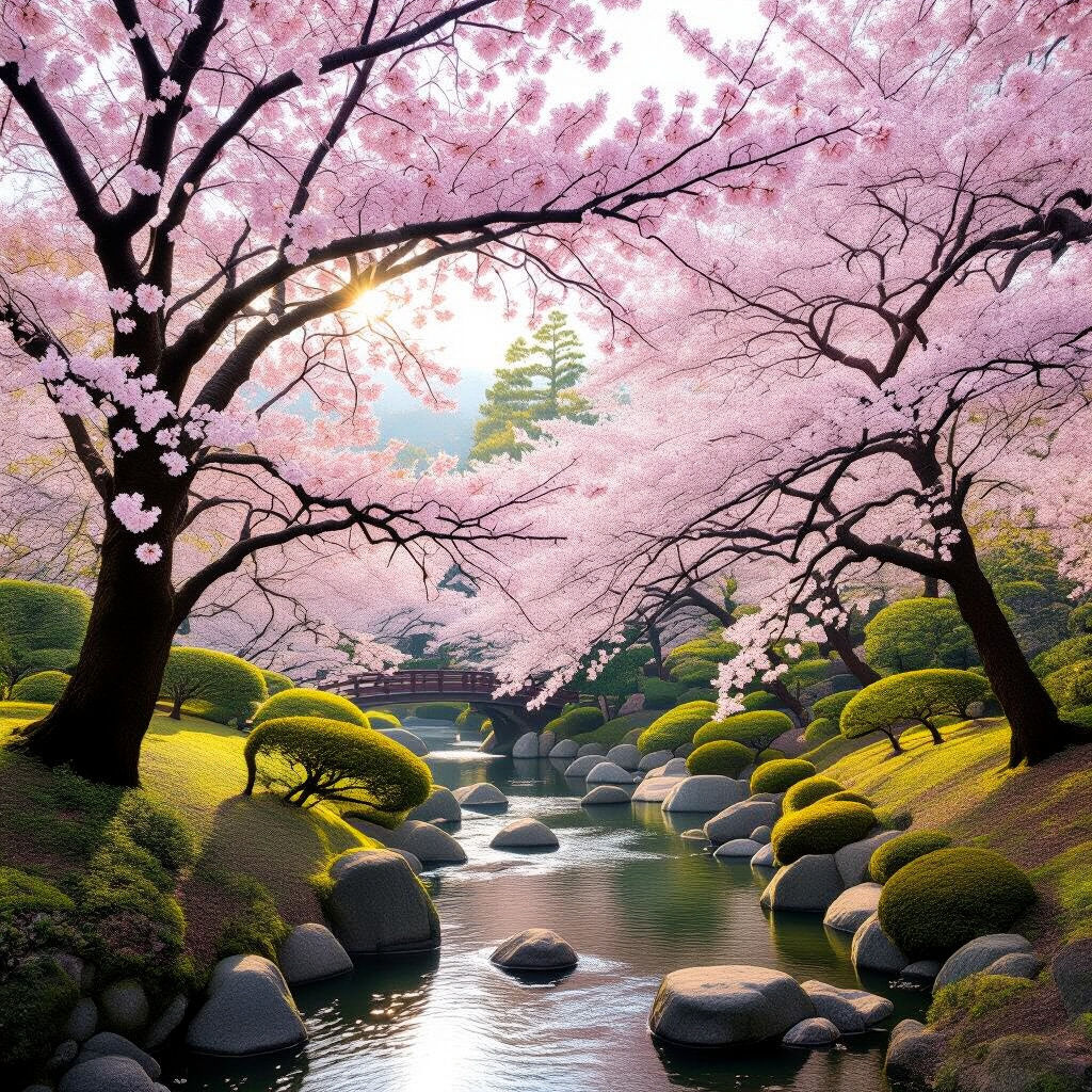 Cherry Blossom Desktop Wallpaper - AI Generated Art