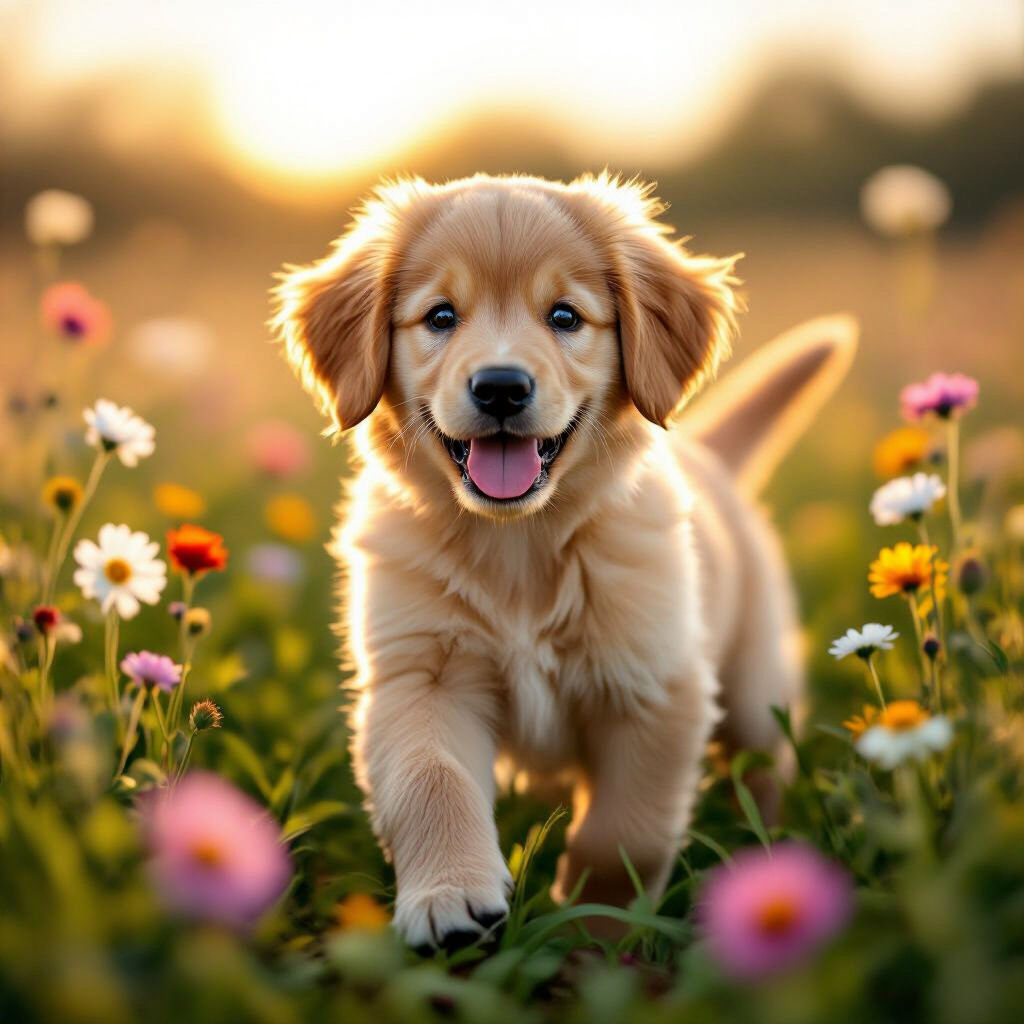 Golden Retriever Puppies Photos - Cute AI Generated Images