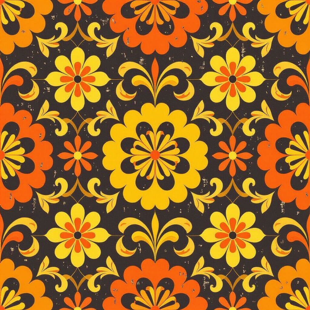 Vintage 70s Wallpaper - AI Generated Retro Designs