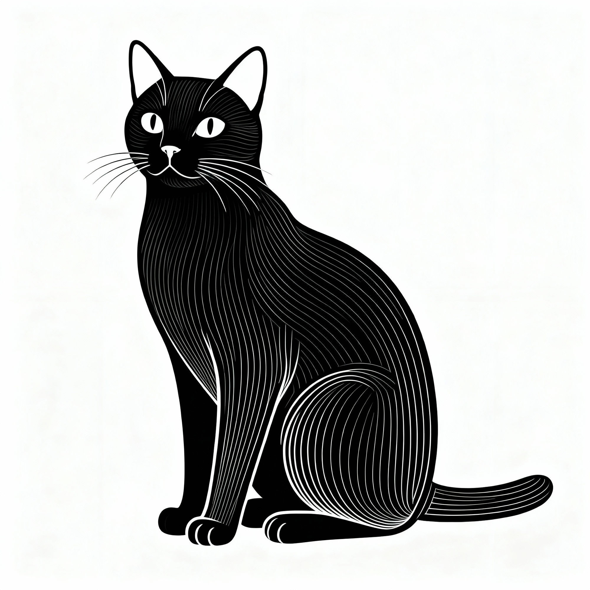 Simple Black Cat Drawings - Create Your Own AI Art