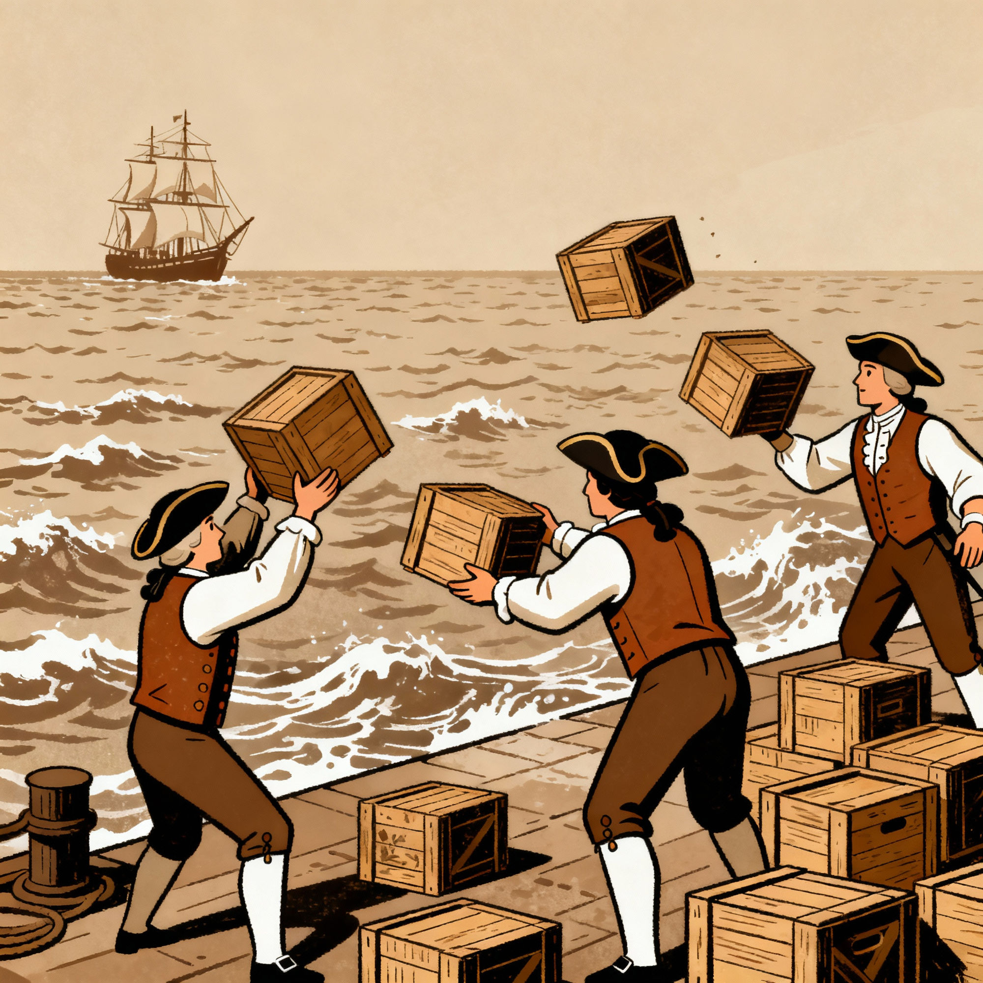 Boston Tea Party Clip Art - AI Generated Designs