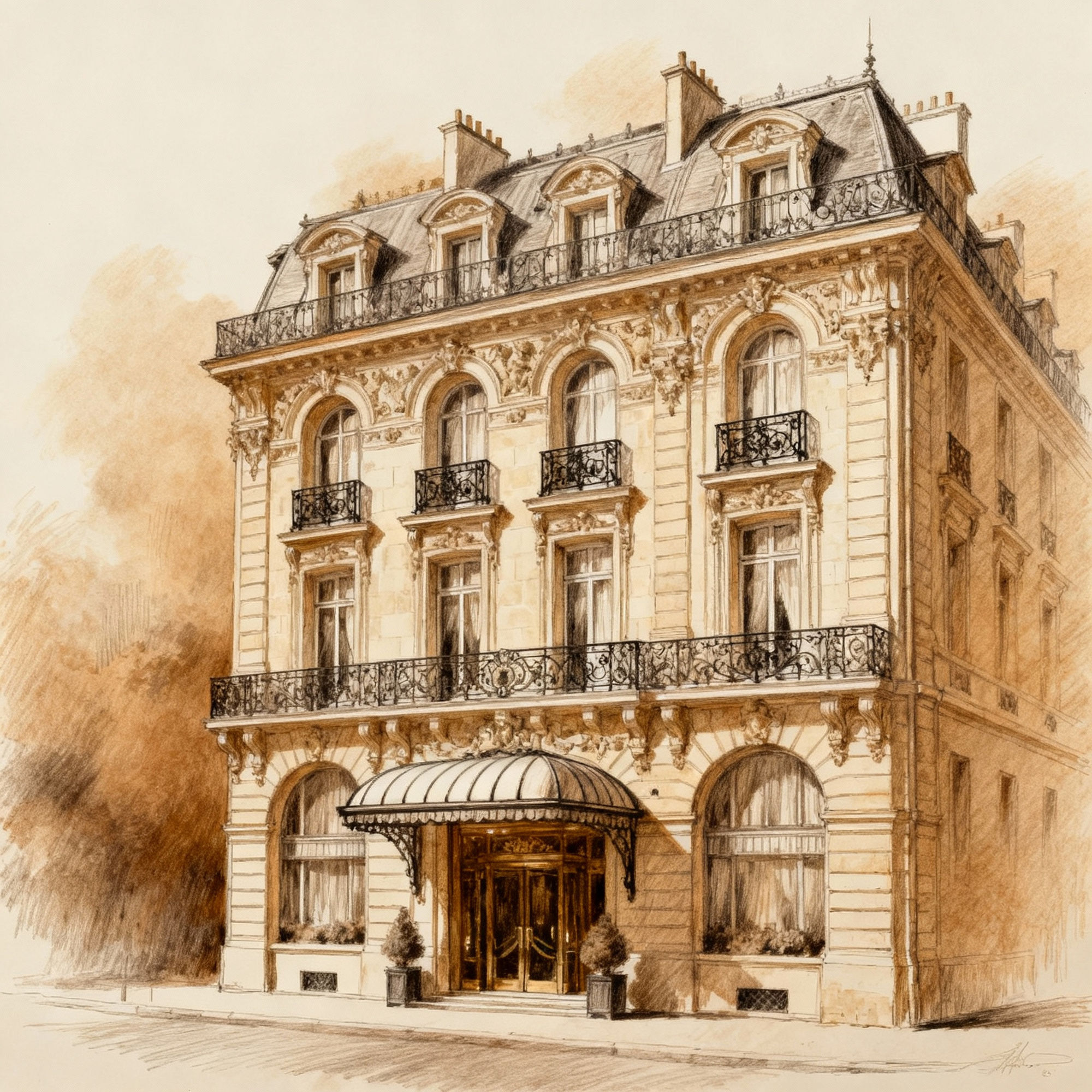 Drawing Hotel Paris - Create Your Own AI Art