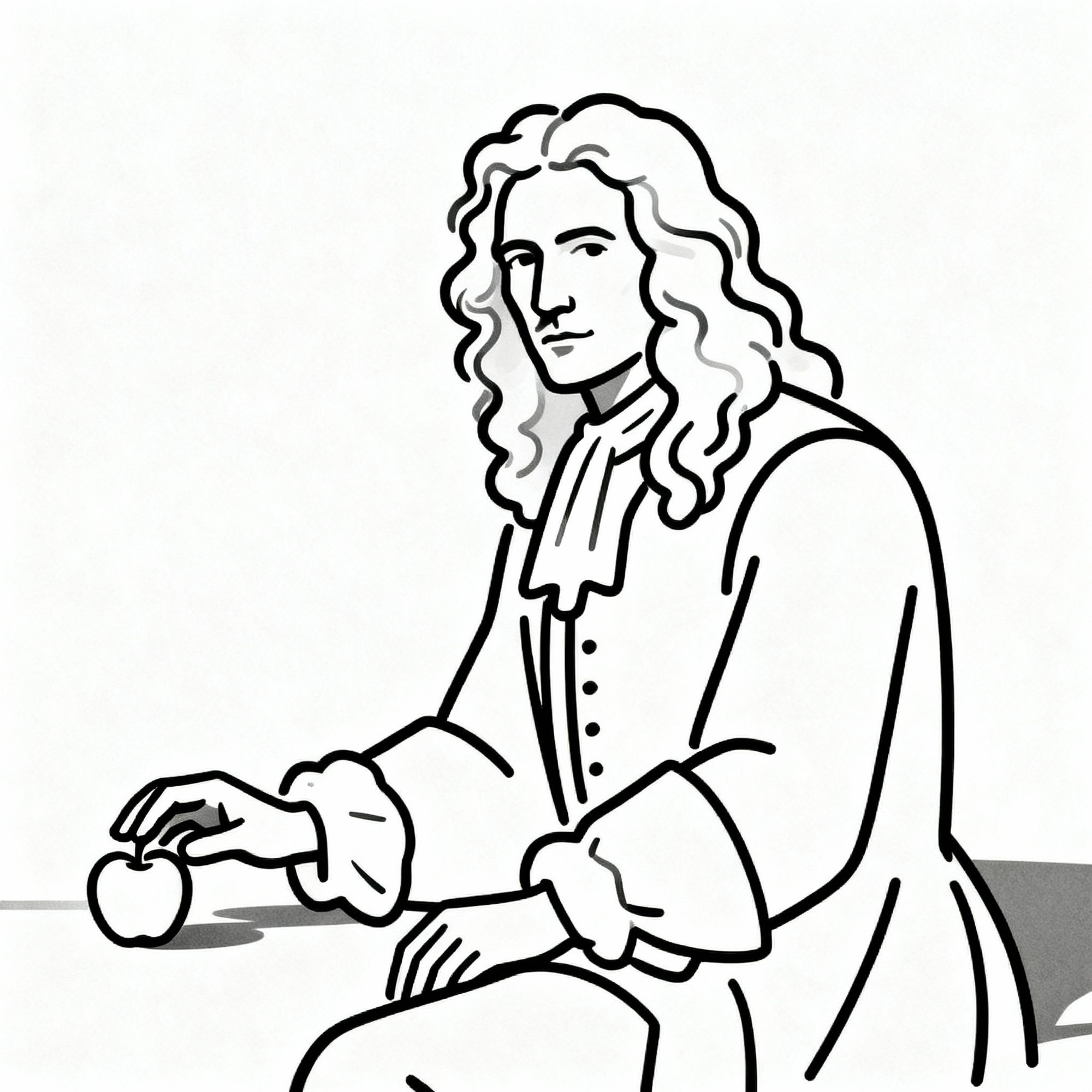 Isaac Newton Easy Drawing - AI Art Gallery