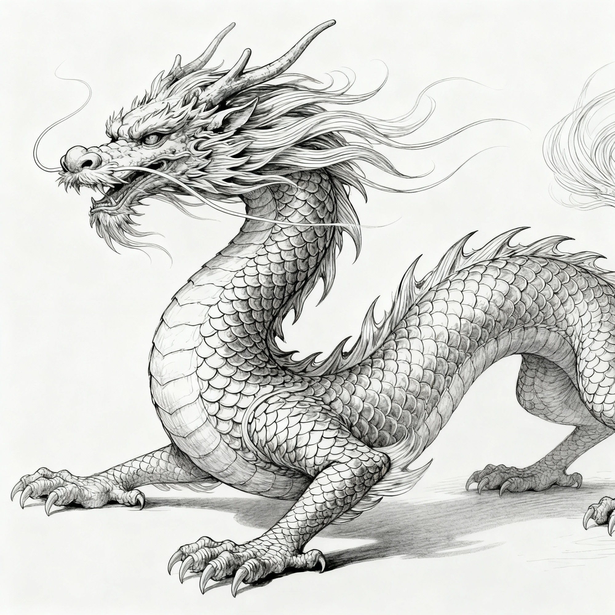 Dragon Line Drawings - AI Art Gallery
