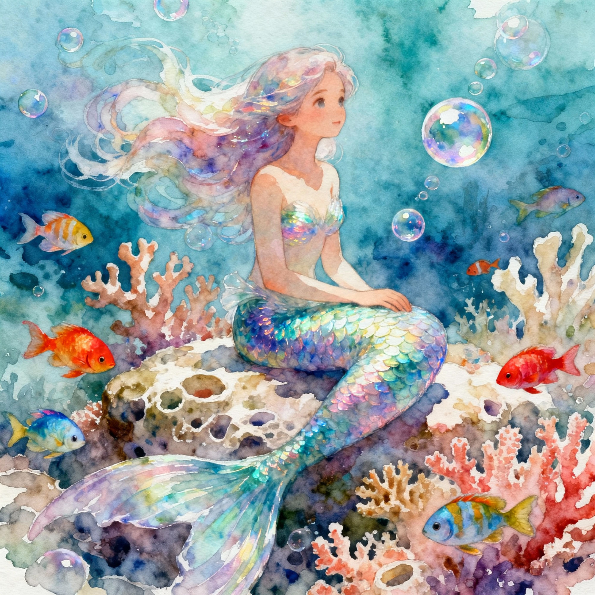 Drawing Mermaid Art - AI Generated & Customizable