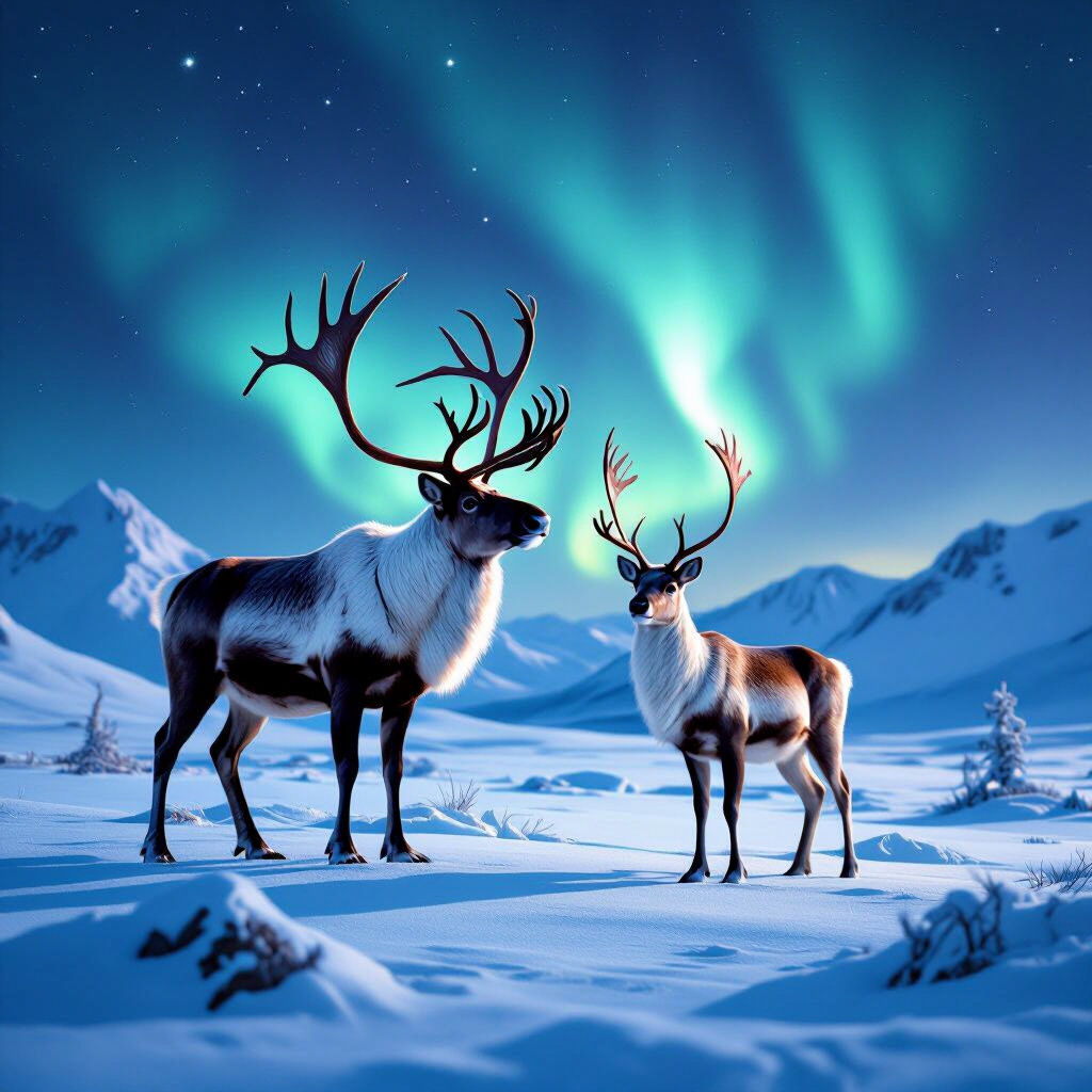 Caribou Vs. Reindeer Pictures - AI Generated Art