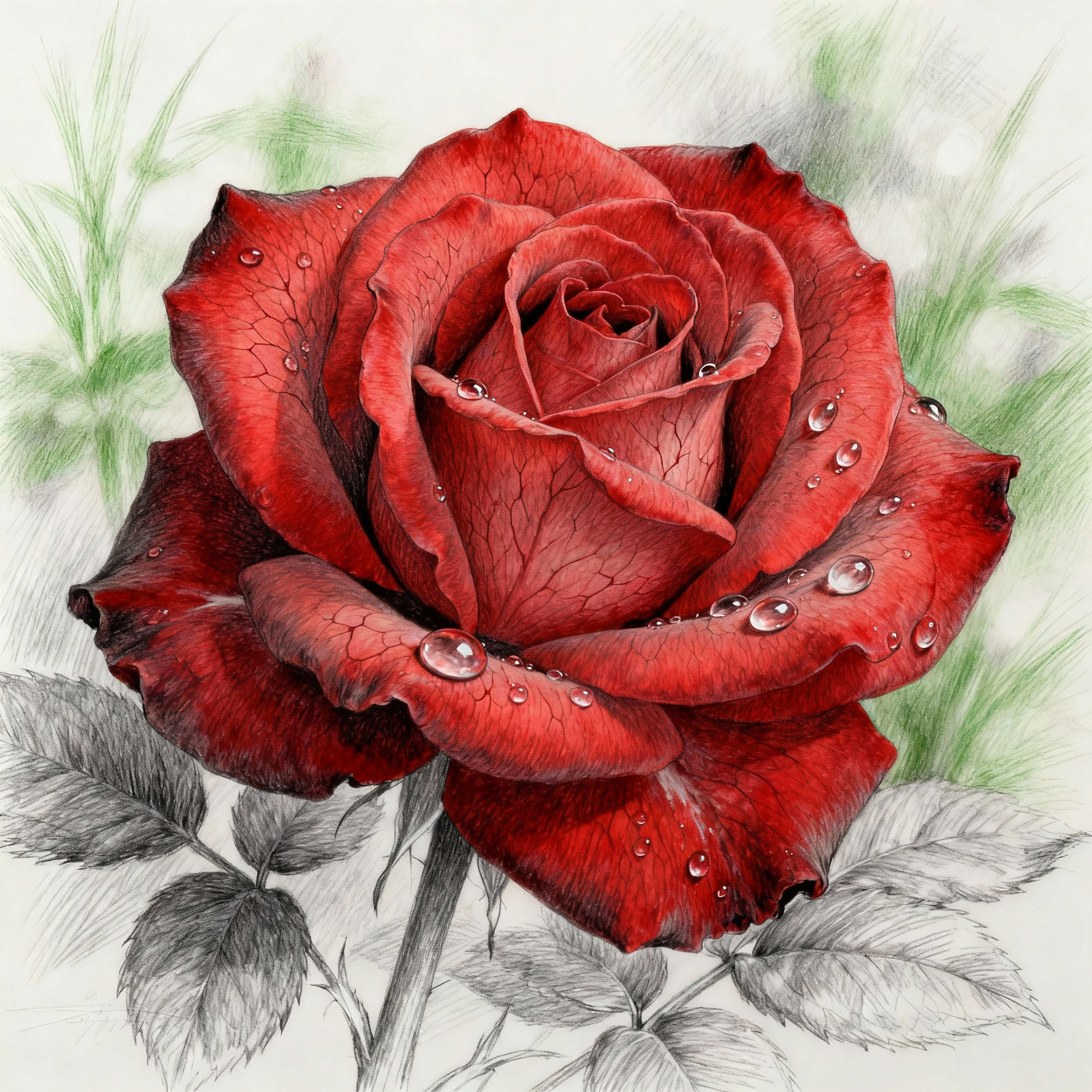 Realistic Rose Drawings - Create Your Own AI Art