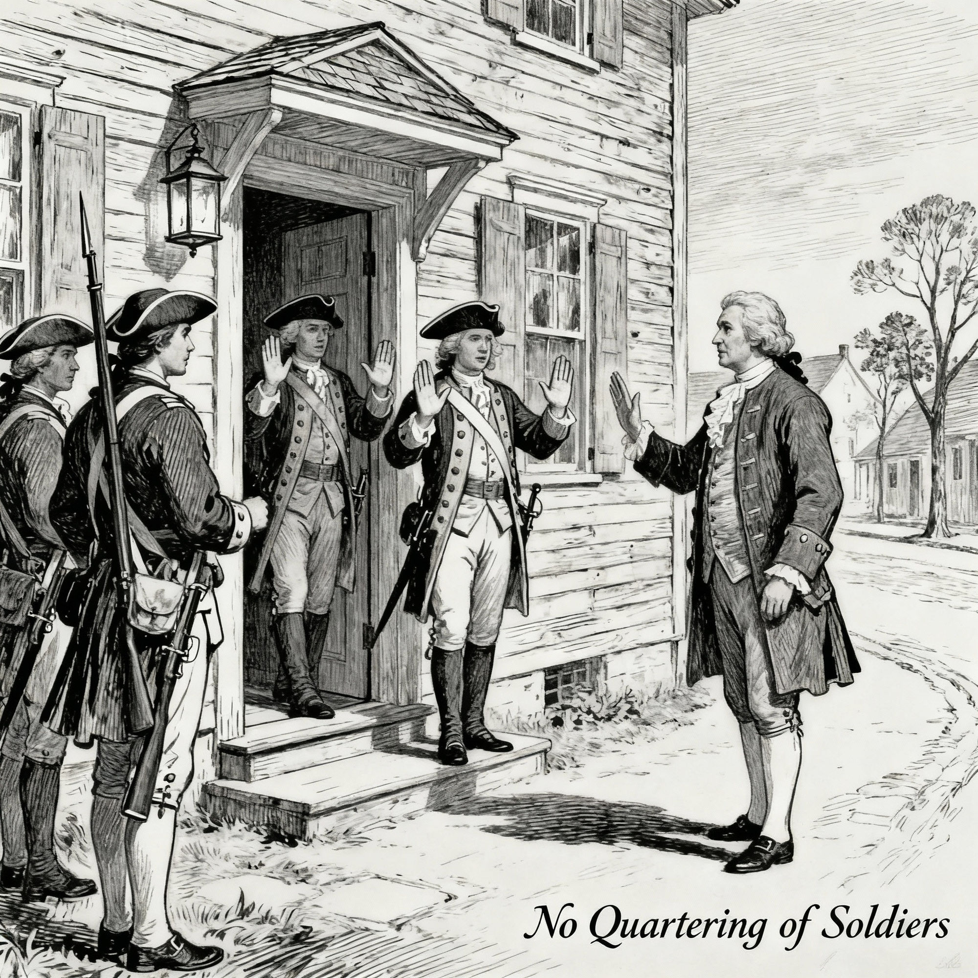 Third Amendment Drawings - AI Generated Art