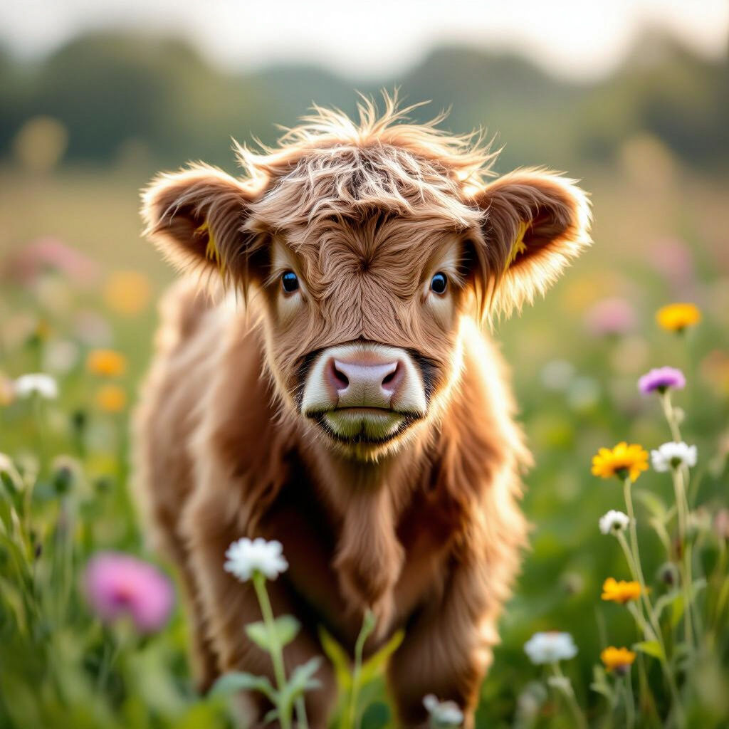 Cute Baby Highland Cow Wallpapers - AI Generated