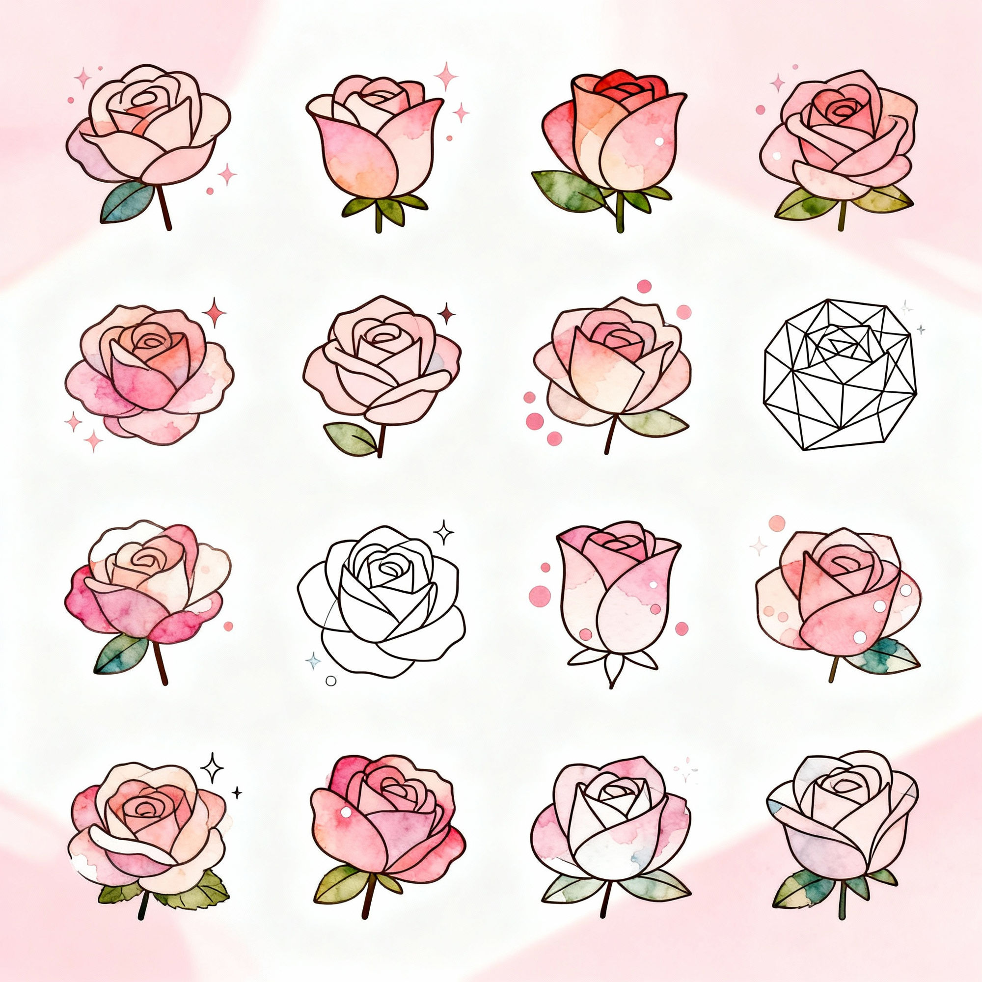 Cute Easy Rose Drawings - AI Generated Art