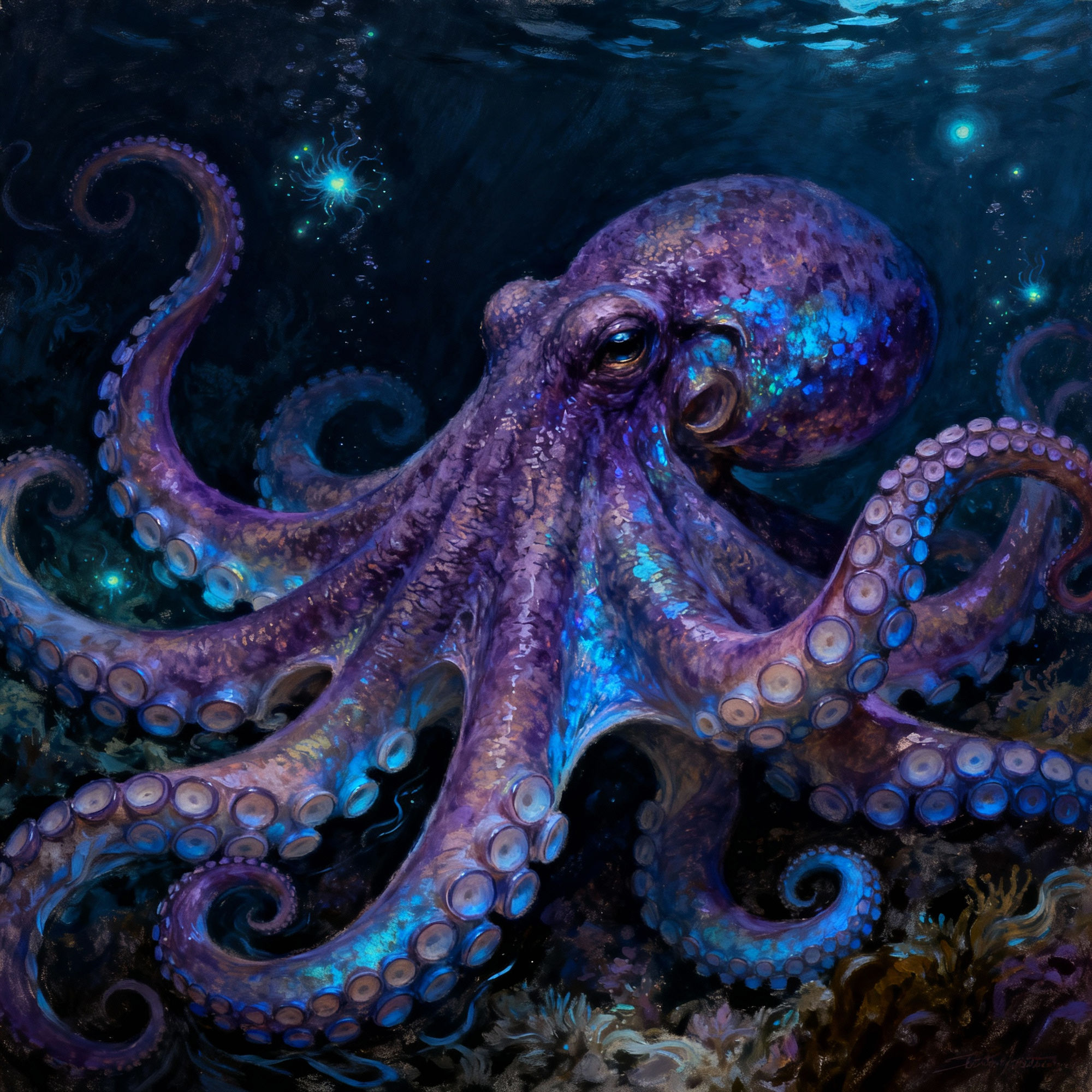 Realistic Detailed Octopus Drawings - AI Art Gallery