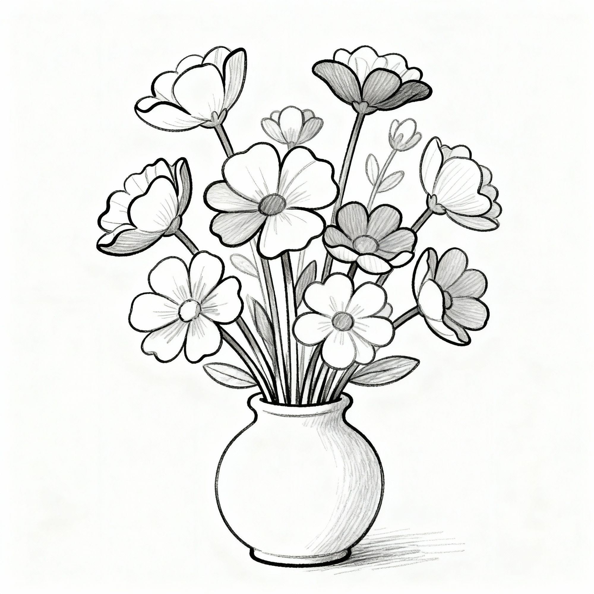 Flowers In A Vase Drawings - Create Your Own AI Art