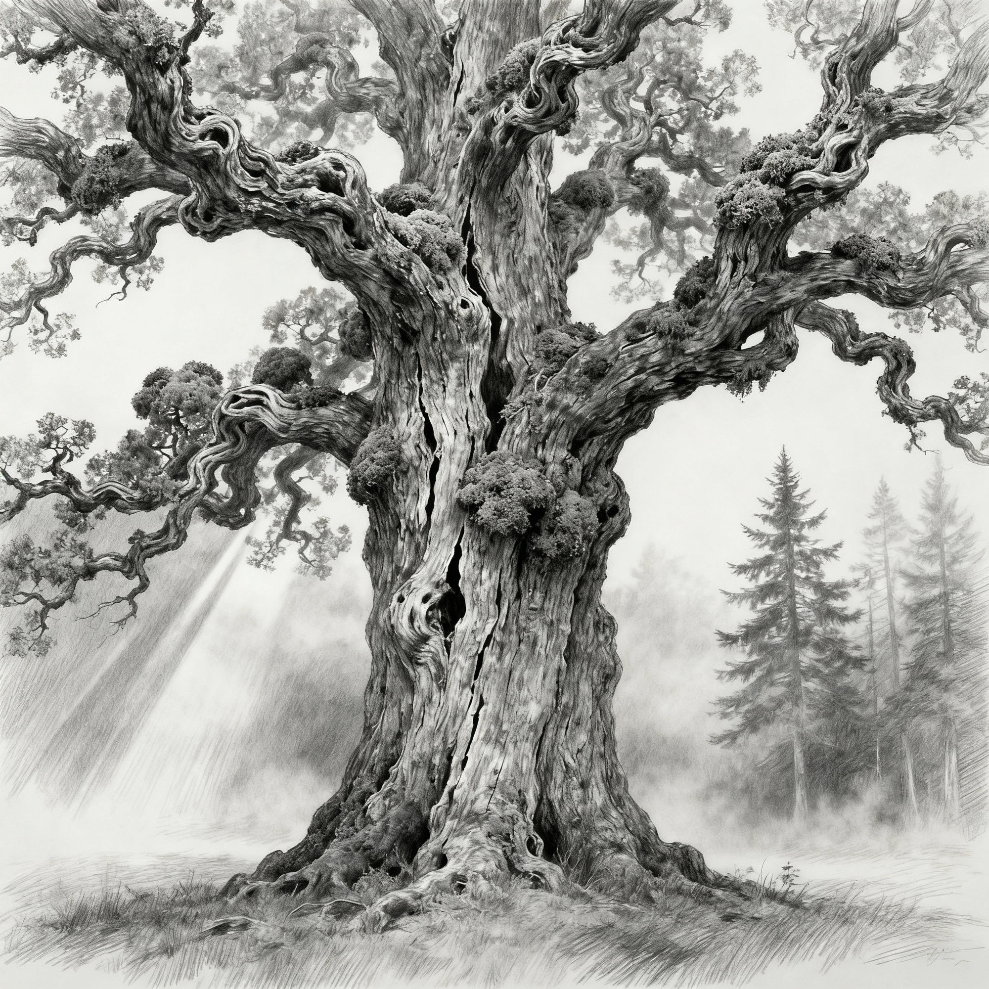 A Tree Drawing - AI Generated Art