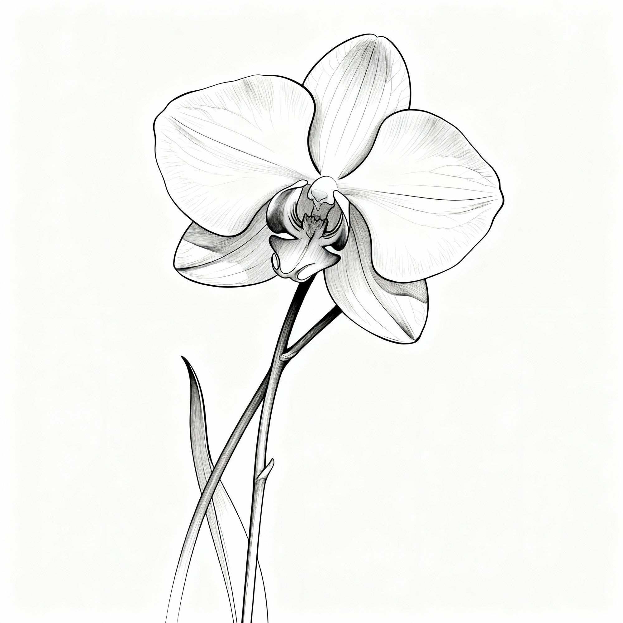 Simple Orchid Drawing - AI Generated Art