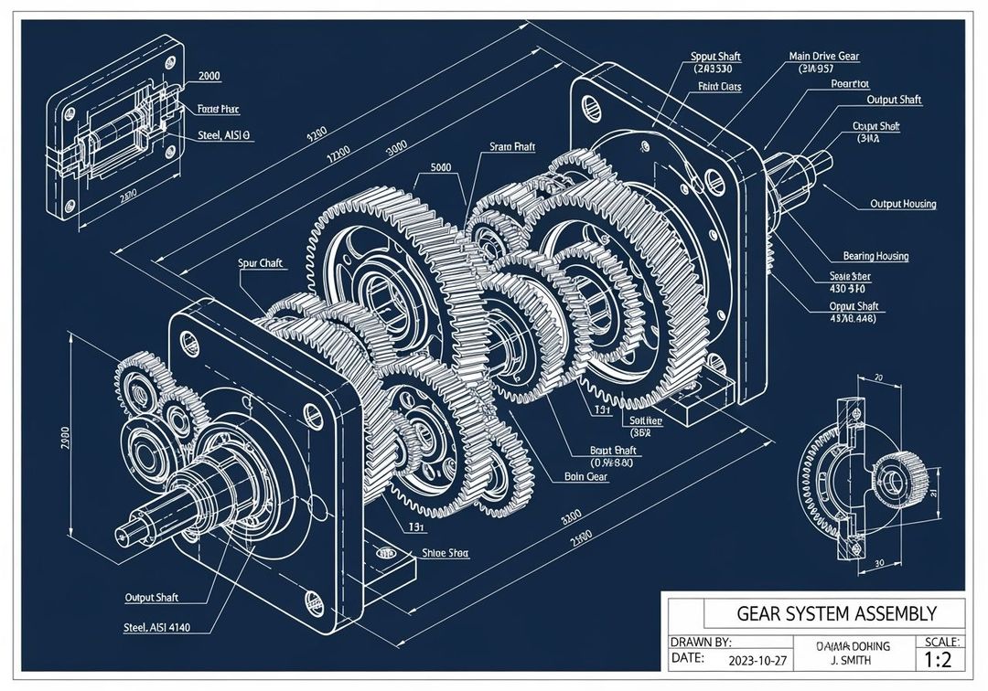 AI Orthographic Drawing Gallery - Create Technical Art