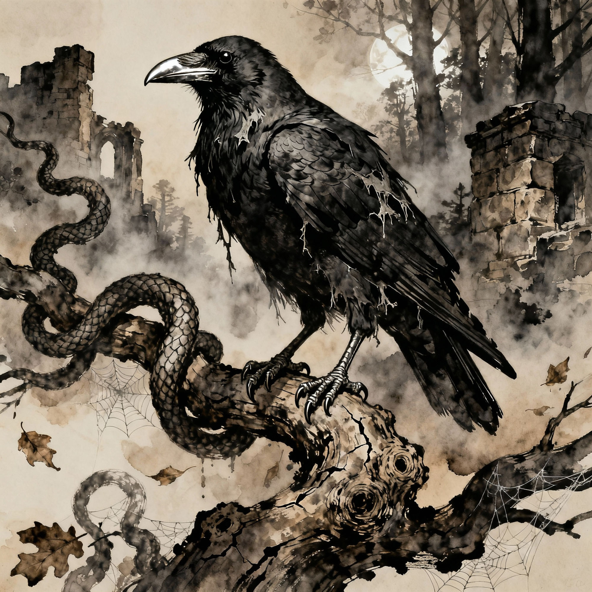 Crow Drawings - AI Art Gallery | Nightcafe Creator