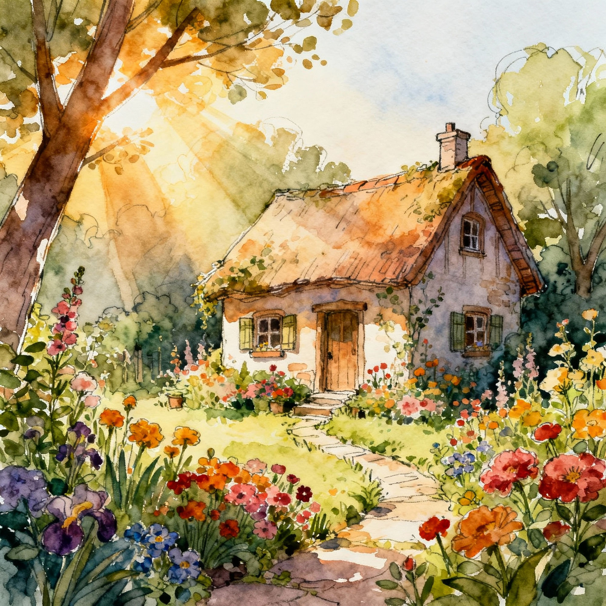 Cottage Drawings - AI Generated Art Gallery