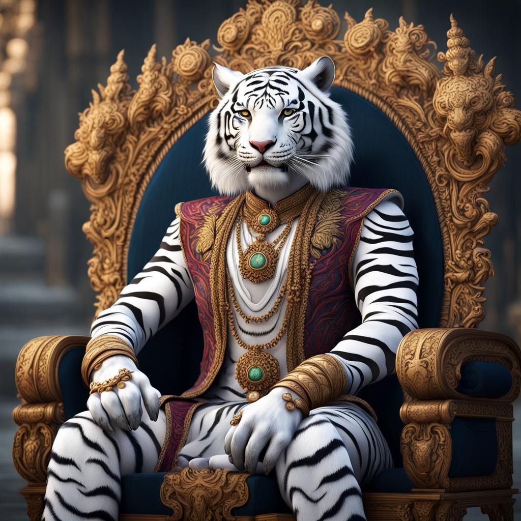 humanoid tiger sitting