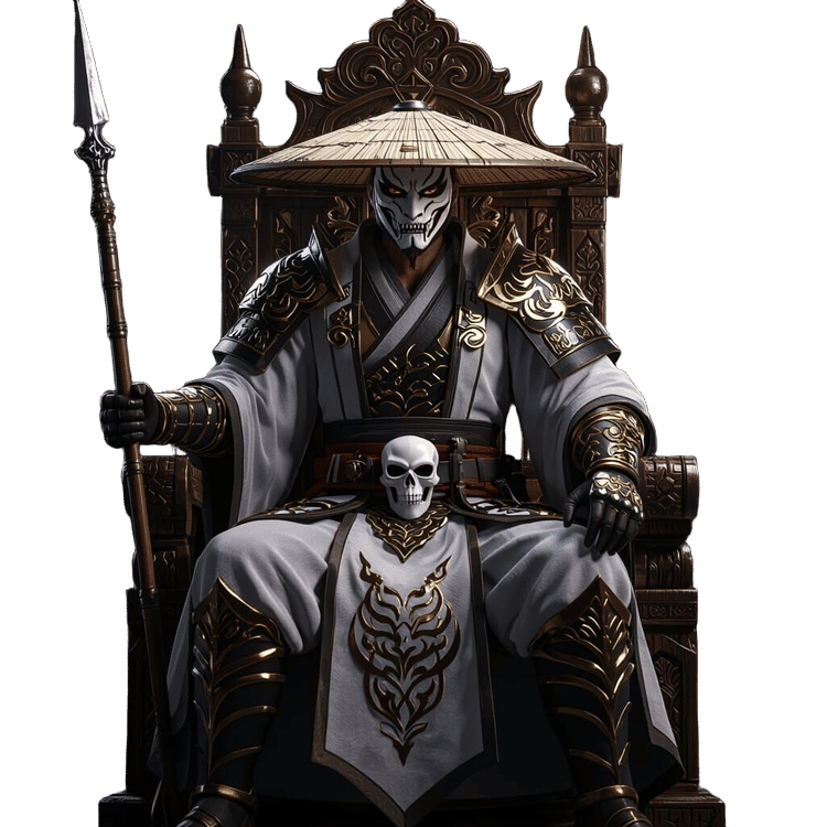 Tiger Clan Warrior on Throne in 3D Animation Style - AI Art