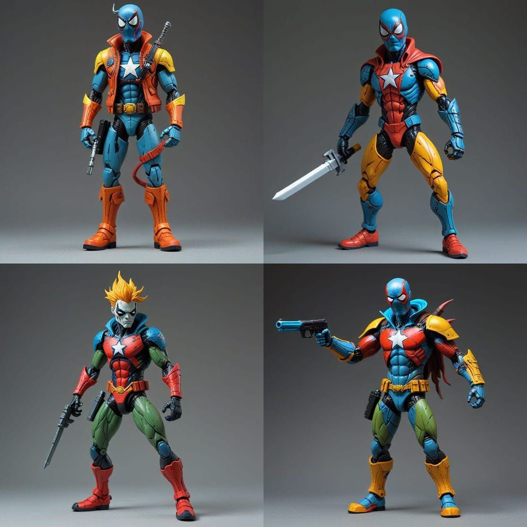 Vibrant 80's Action Figure Inspired by Jamie Hewle... - AI Art