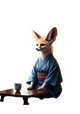 Surreal Fennec Fox in Traditional Japanese Tea Hou... - AI Art