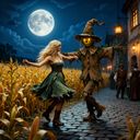 A woman and a scarecrow dancing - Woman and Scarecrow Dance ...
