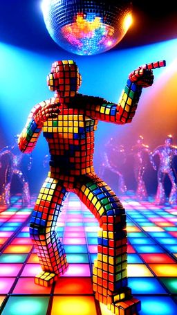 disco - Rubik's Cube Disco Dancer in 70s Club