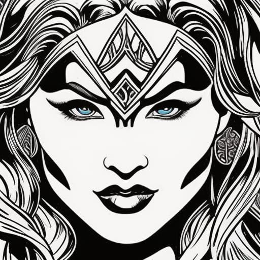 wonder woman face coloring page
