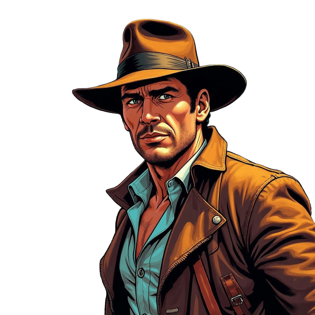 Comic Book Pulp Hero in Dynamic Action - AI Art