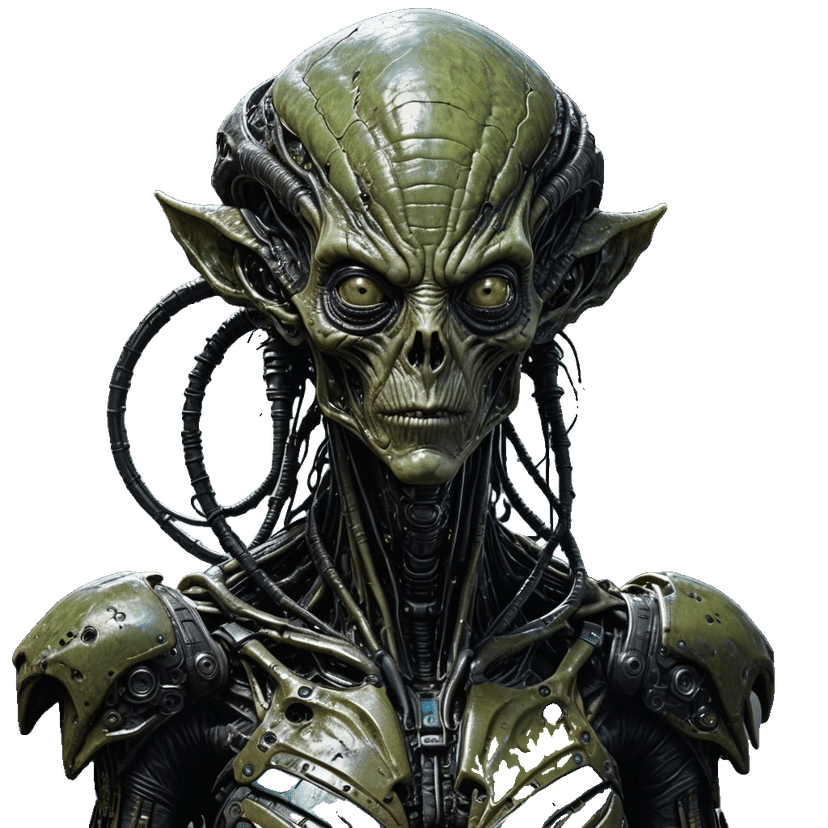 Dystopian Sci-Fi Alien Portrait in Dark Fantasy St... - AI Art