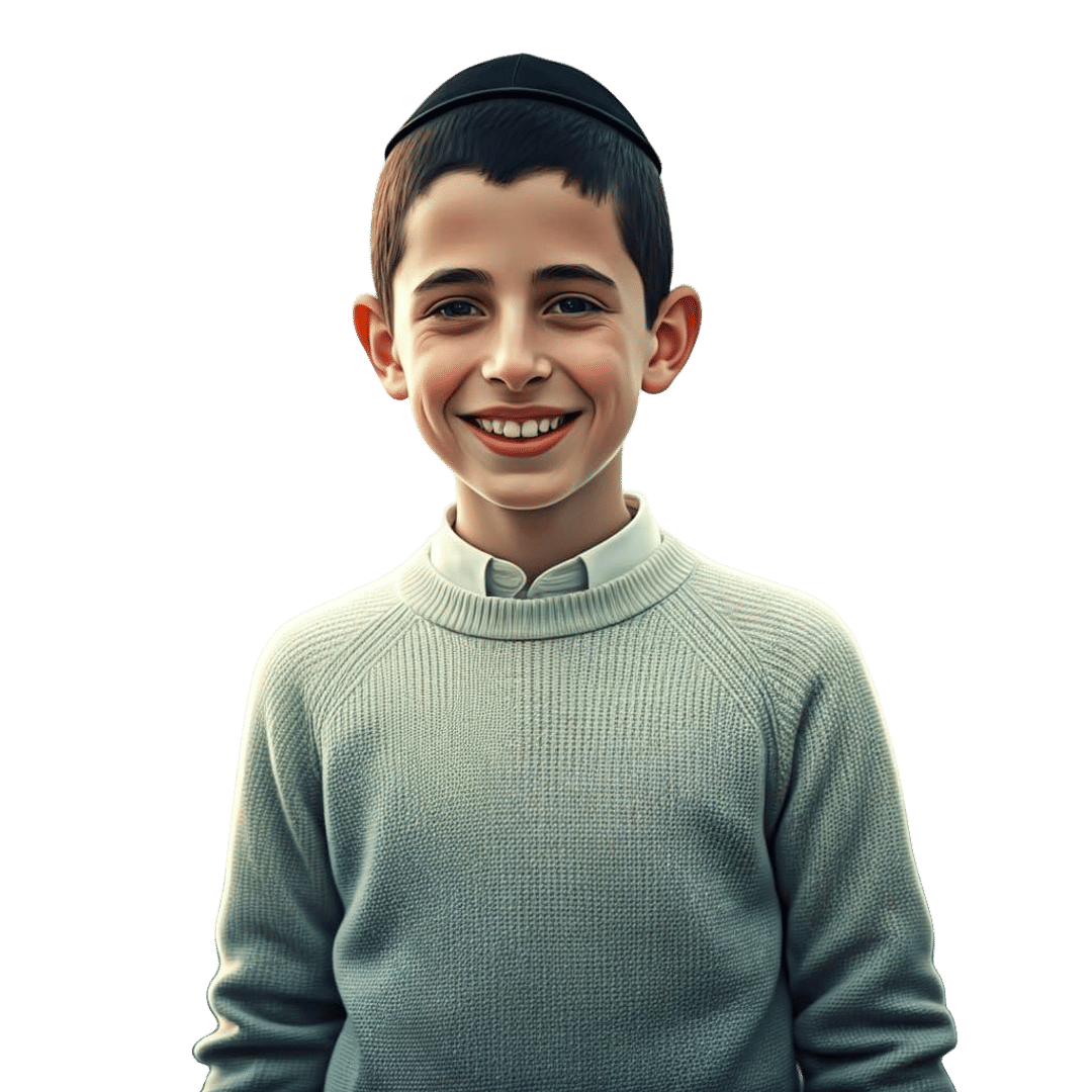 Ultra-Orthodox Jewish Boy in Modern Attire - AI Art