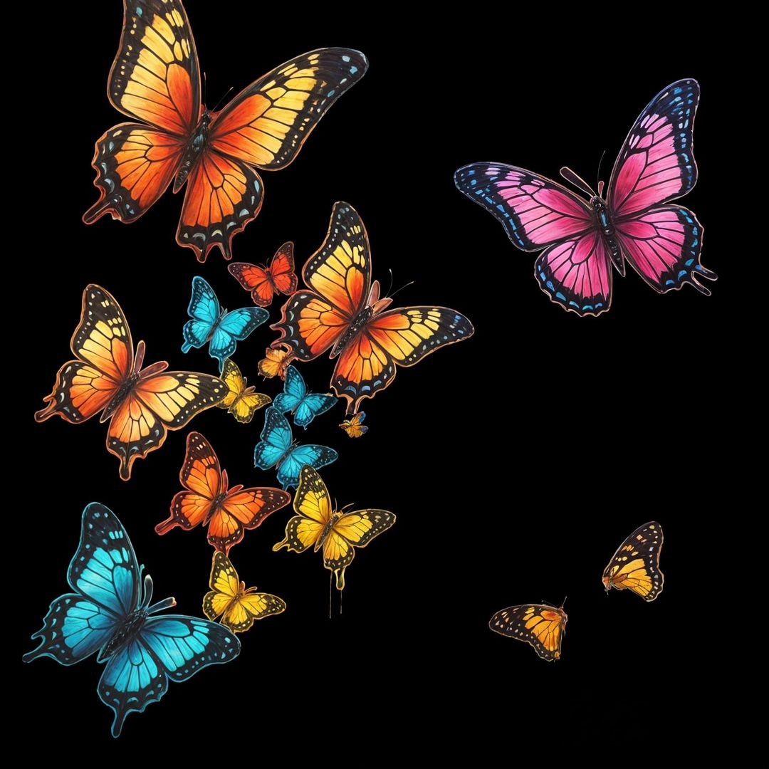 Vibrant Butterflies of Joy Graffiti Art in High Co... - AI Art