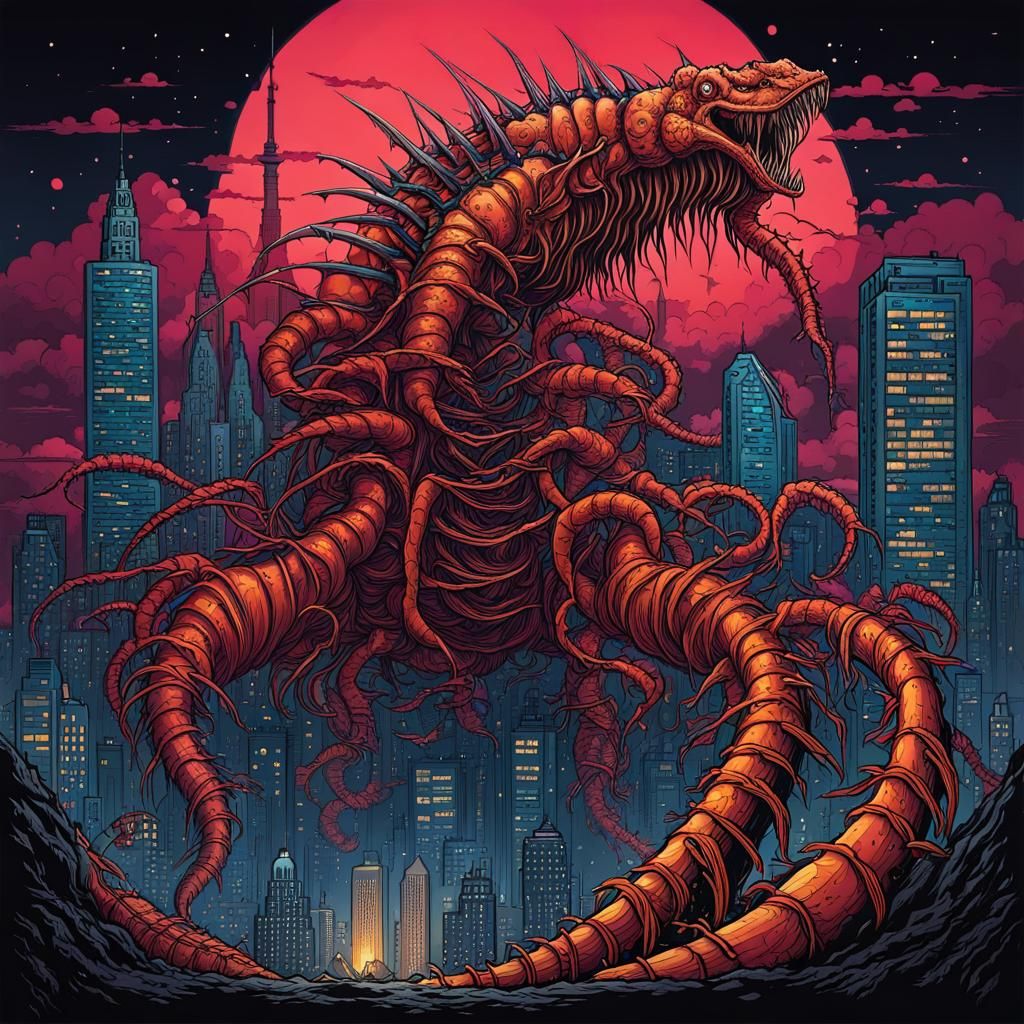 monster centipede art