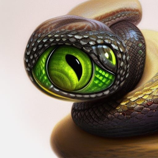 snake front view cute